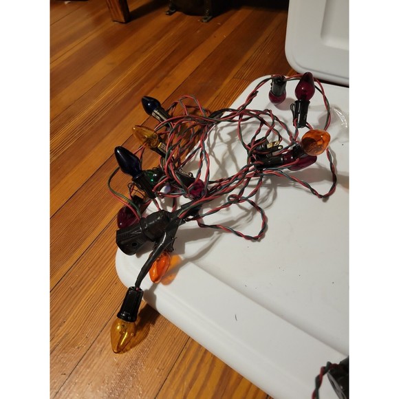 Holiday | Lot 4 Vintage Christmas Tree Lights 15 Socket Bulb String ...